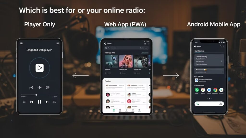 ¿Cuál es mejor para tu radio online: solo reproductor, Web App (PWA) o ...